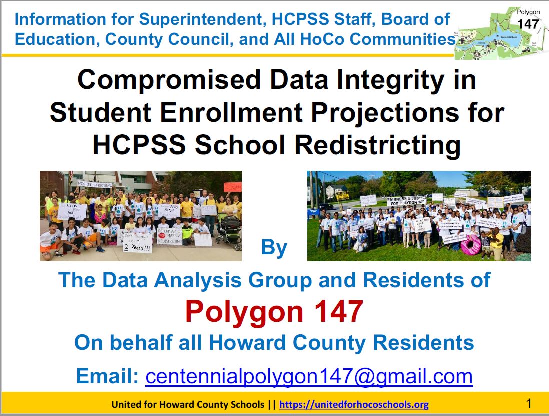 Compromised Data Integrity in Student Enrollment Projections for HCPSS ...
